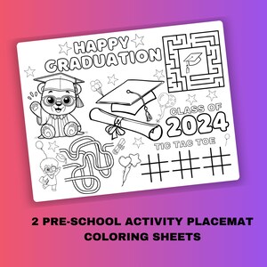 Graduation Activity Sheet, Graduation Placemat, Activity Sheet ...
