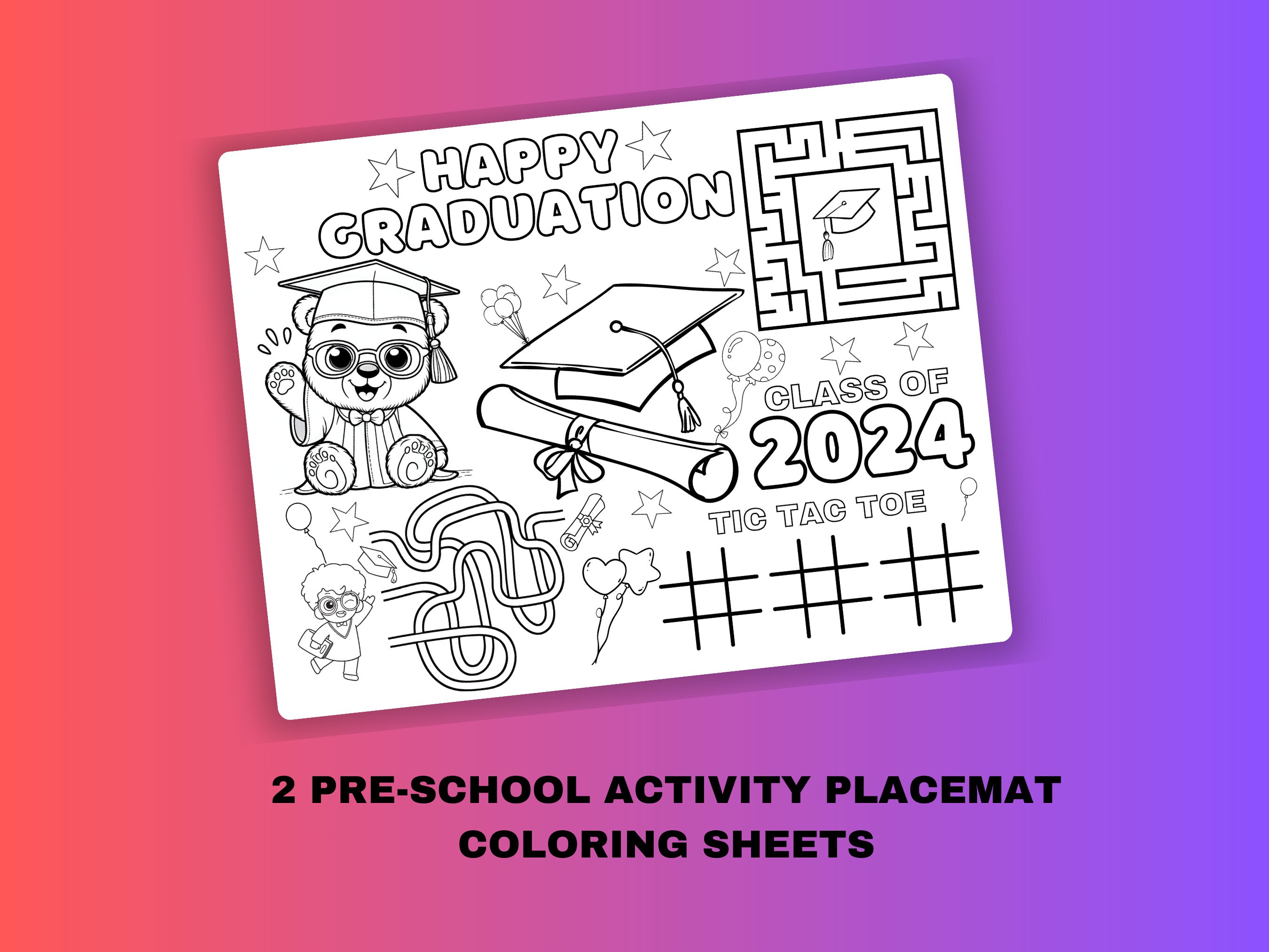 Graduation Activity Sheet, Graduation Placemat, Activity Sheet ...