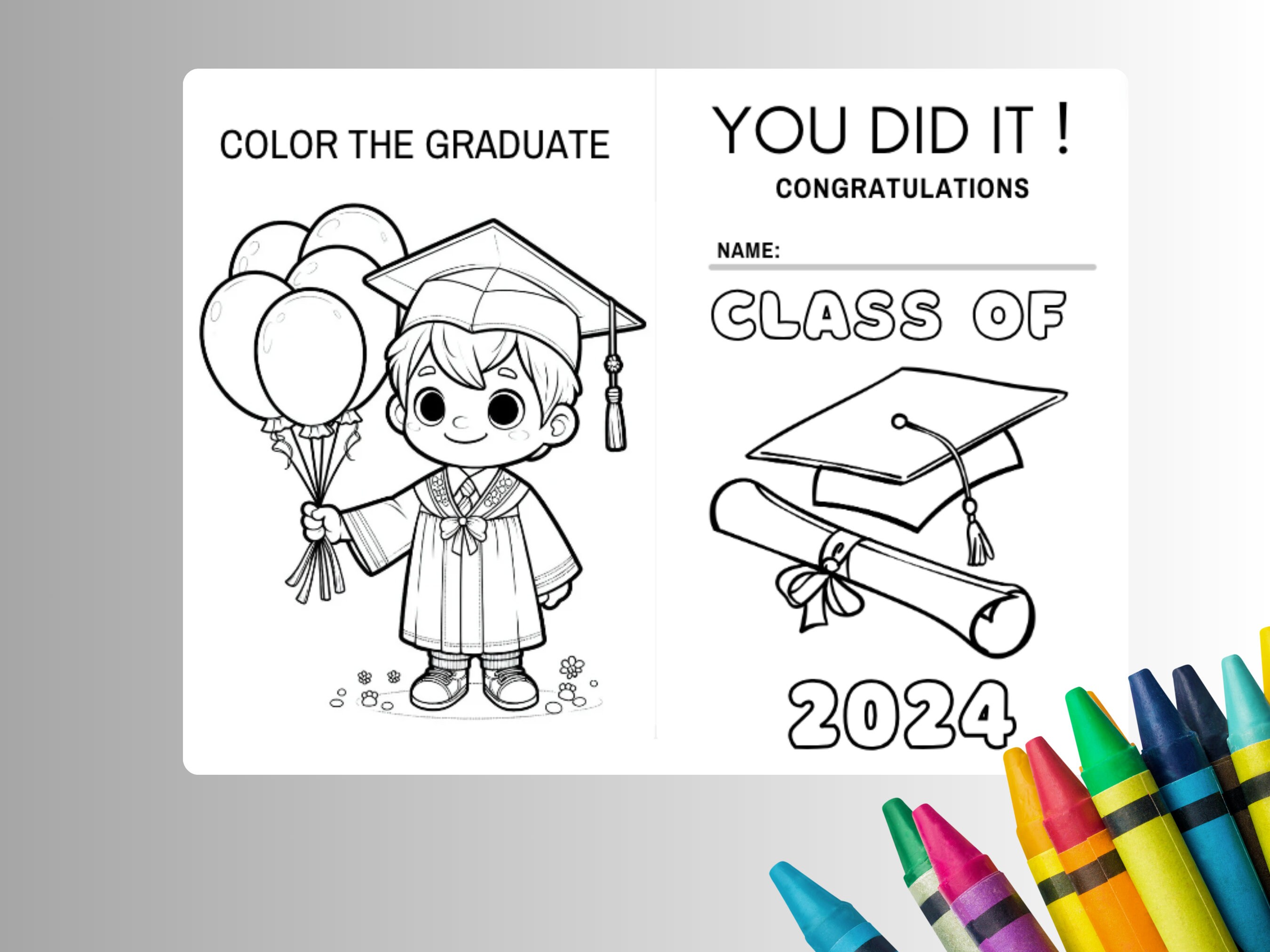 Happy Graduation Activity Coloring Booklet, Pdf Coloring Book, Coloring ...