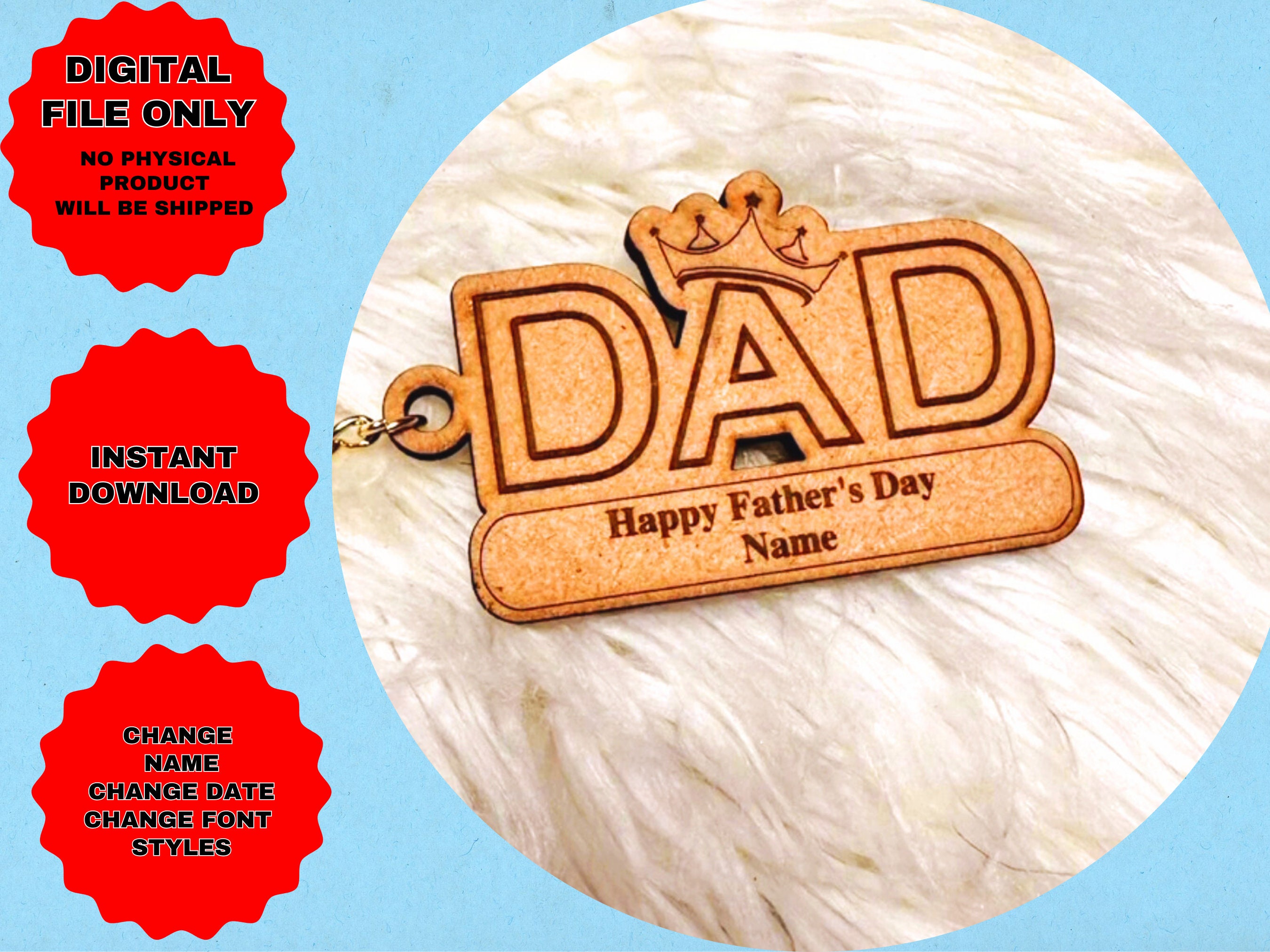 FATHER'S DAY Keychain Svg, Laser Cut Svg, Dad Keychain Laser Cut File ...