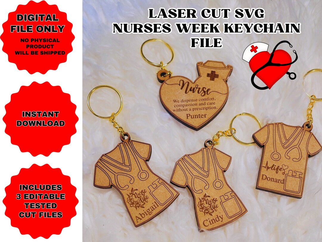 NURSES Keychain Svg, Laser Cut Svg, NURSES Keychain Laser Cut File ...