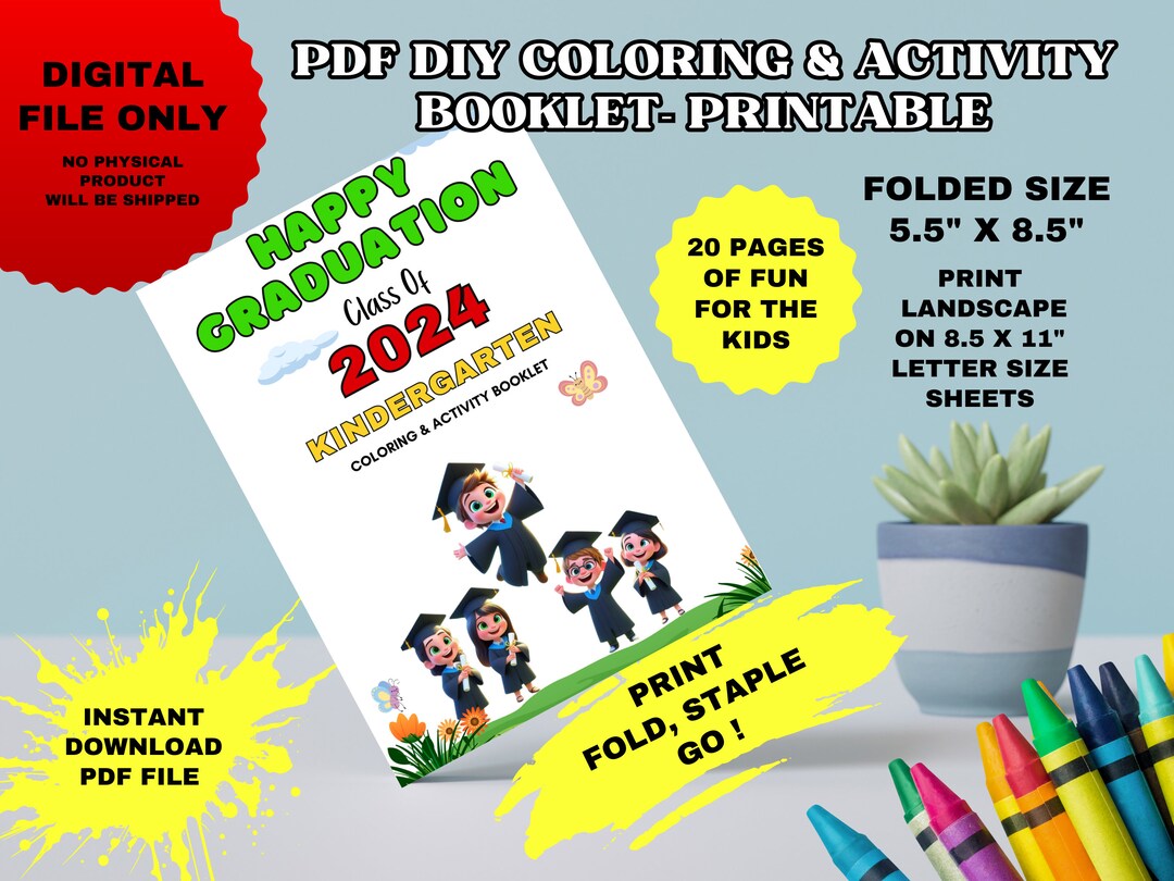 Happy Graduation Activity Coloring Booklet, Pdf Coloring Book, Coloring ...