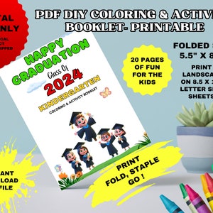 Happy Graduation Activity Coloring Booklet, Pdf Coloring Book, Coloring ...