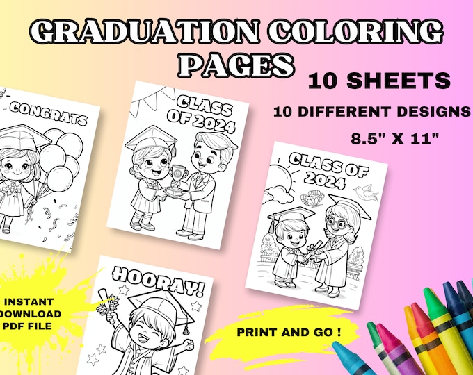 Printable Graduation Coloring Pages for Kids & Adults | 75 Pages ...
