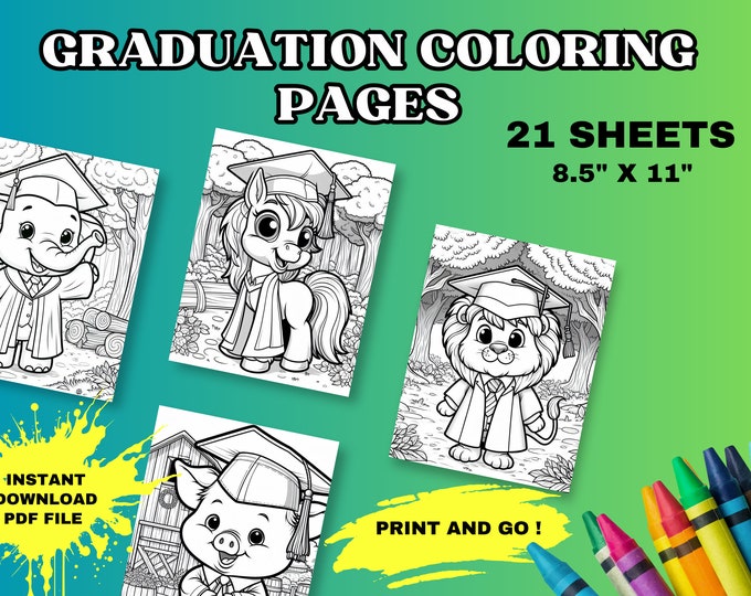 Printable Graduation Coloring Pages for Kids & Adults | 75 Pages ...