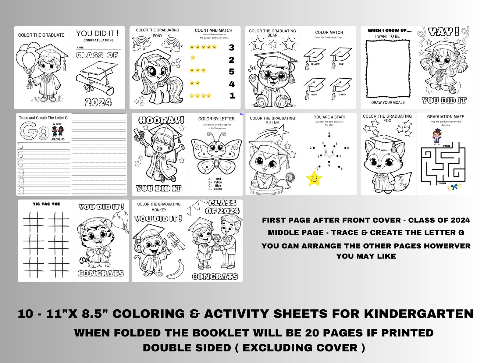 Happy Graduation Activity Coloring Booklet, Pdf Coloring Book, Coloring ...