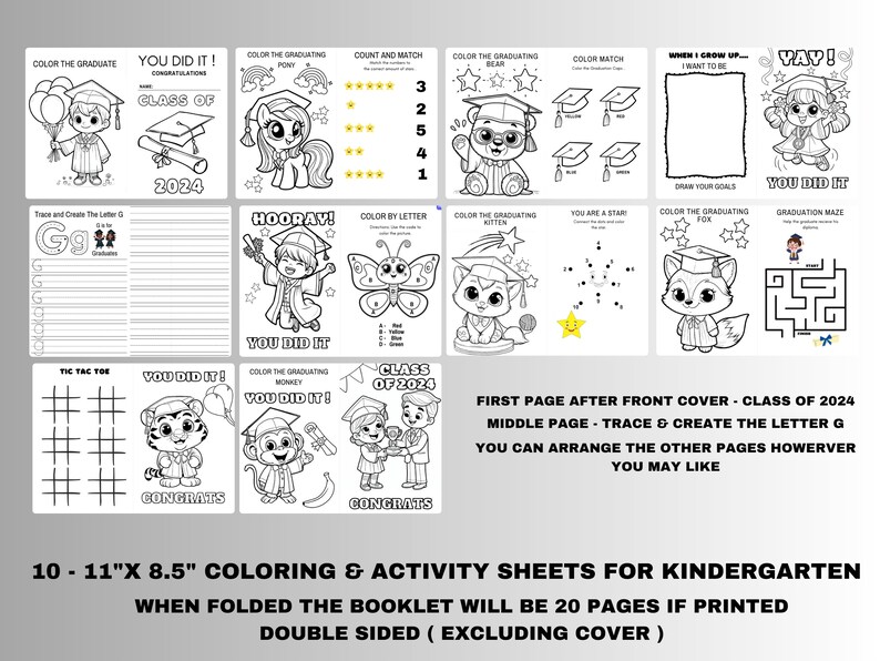 Graduation Activity Coloring Booklet, Pdf Coloring Book, Coloring Book ...