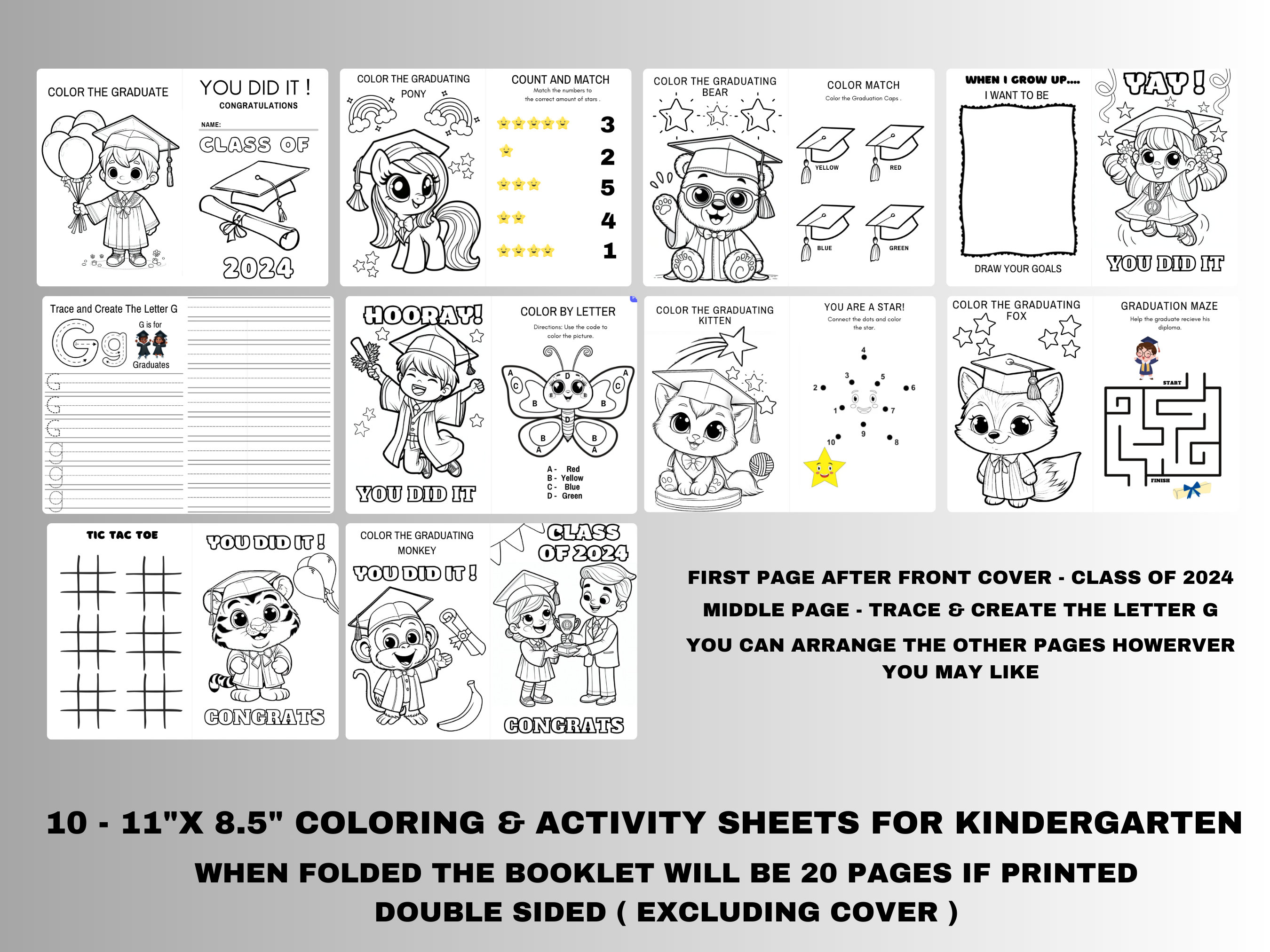 Happy Graduation Activity Coloring Booklet, Pdf Coloring Book, Coloring ...