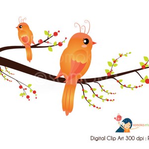 Tree and Birds Digital Clip Art Set Personal and Commercial | Etsy