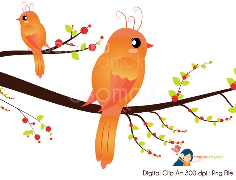 Tree and Birds Digital Clip Art Set Personal and Commercial | Etsy