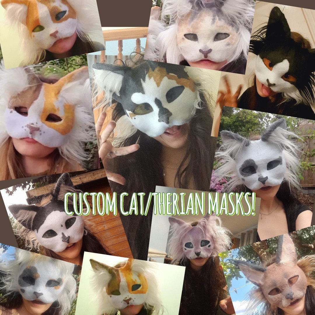 Custom Cat Mask // Therian Mask // Commissions Open - Etsy