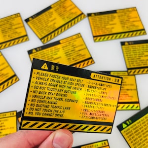 Holographic Warning JDM Sticker | JDM Car Sticker | Vinyl Decal | Car ...