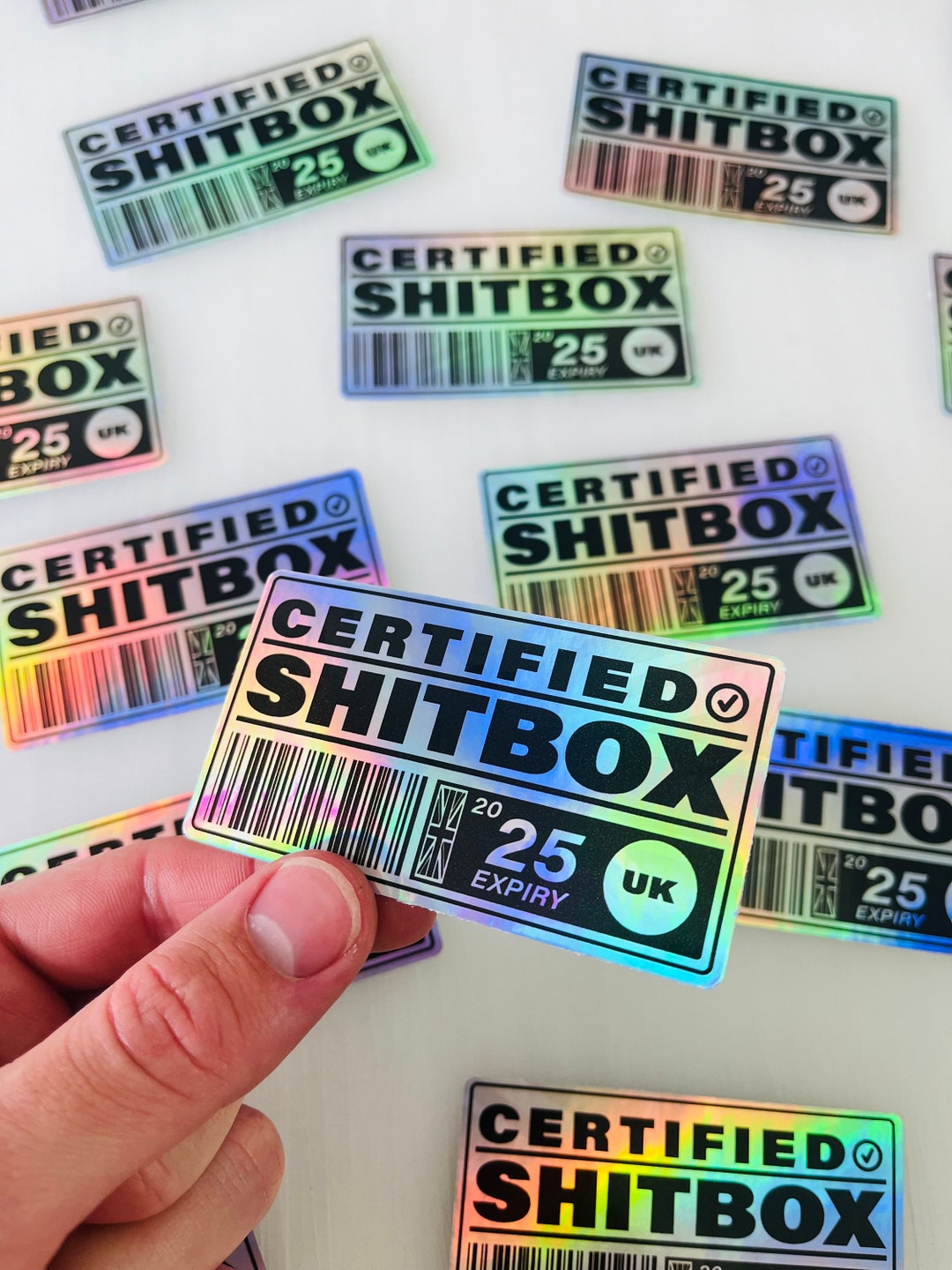 Holographic Certified Shitbox Street Racing Permit Sticker UK | JDM Car ...