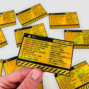 Holographic Warning JDM Sticker | JDM Car Sticker | Vinyl Decal | Car ...