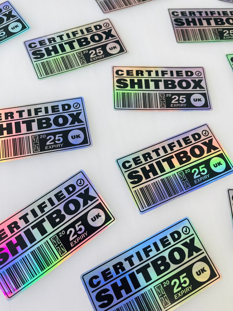 Holographic Certified Shitbox Street Racing Permit Sticker UK | JDM Car ...