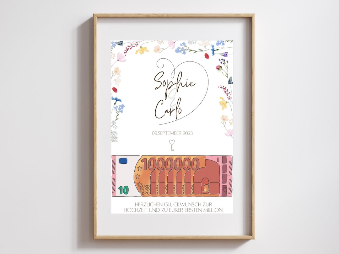 Template First Million Money Gift Wedding Personalized First Million ...