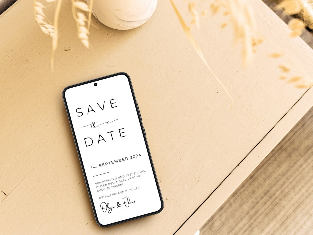 Save the Date Digital Wedding Minimalist Digital Wedding Invitation ...