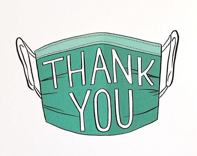Mask Thank You Card for Essential Workers - Etsy