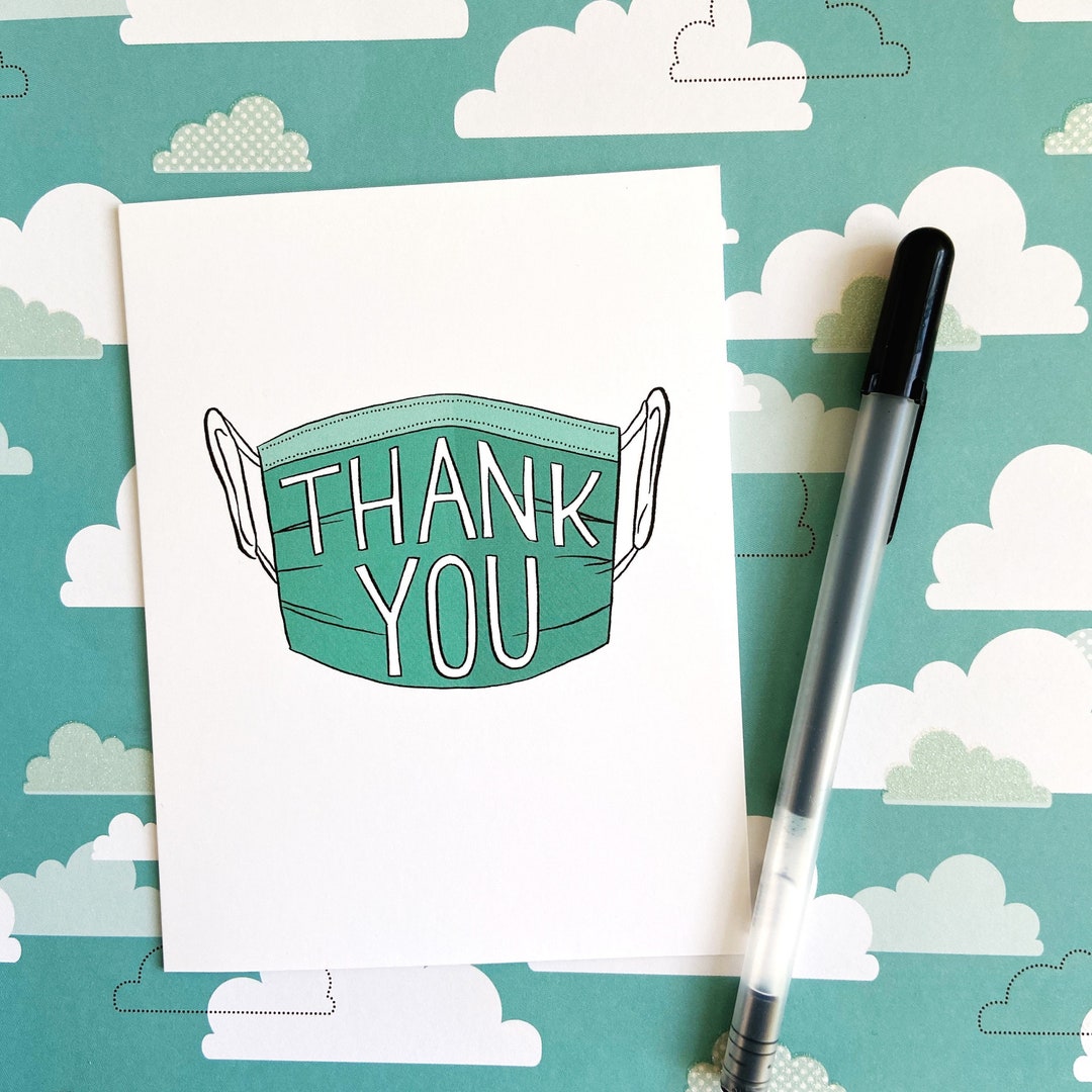 Mask Thank You Card for Essential Workers - Etsy