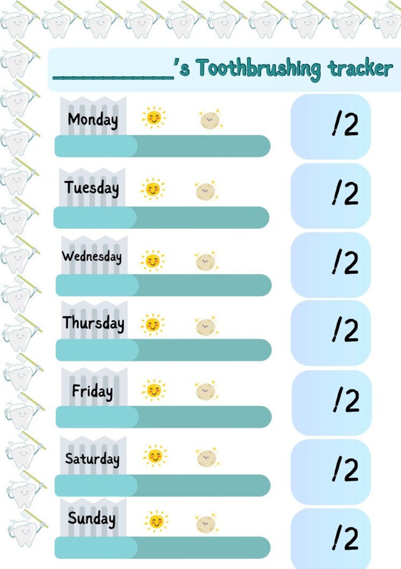 Toothbrushing Tracker - Etsy