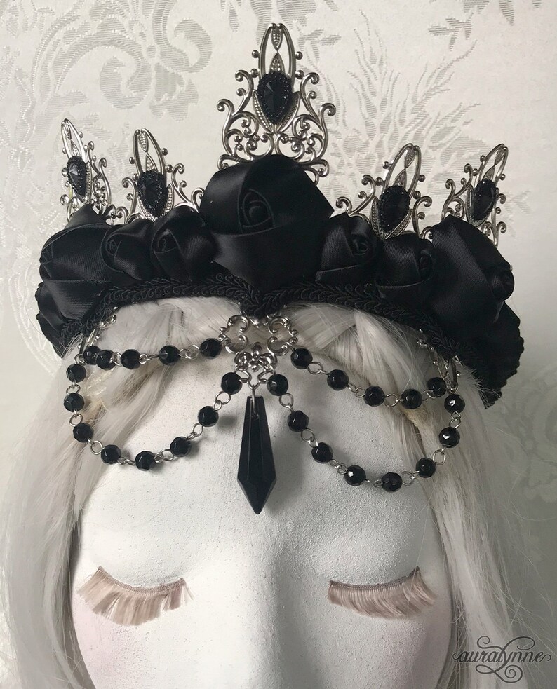 Gothic Beaded Flower Crown Unseelie Costume Crown choose | Etsy