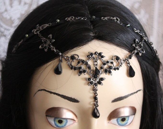 Enchantress Fantasy Headpiece in Gunmetal and Black - Etsy