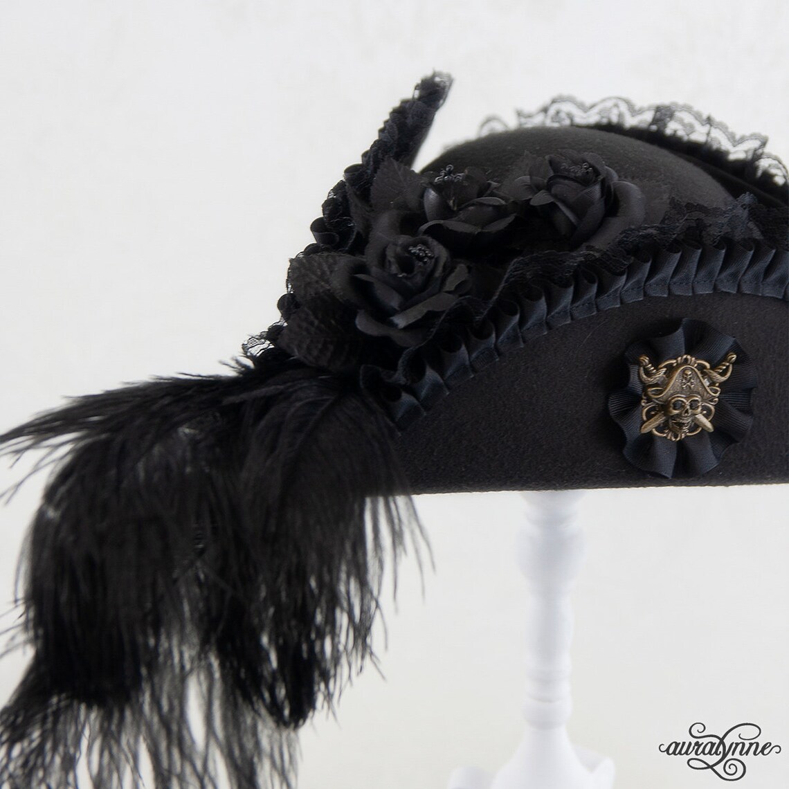 Womens Fantasy Pirate Hat | Belladonna | Steampunk Tricorn Costume Hat ...