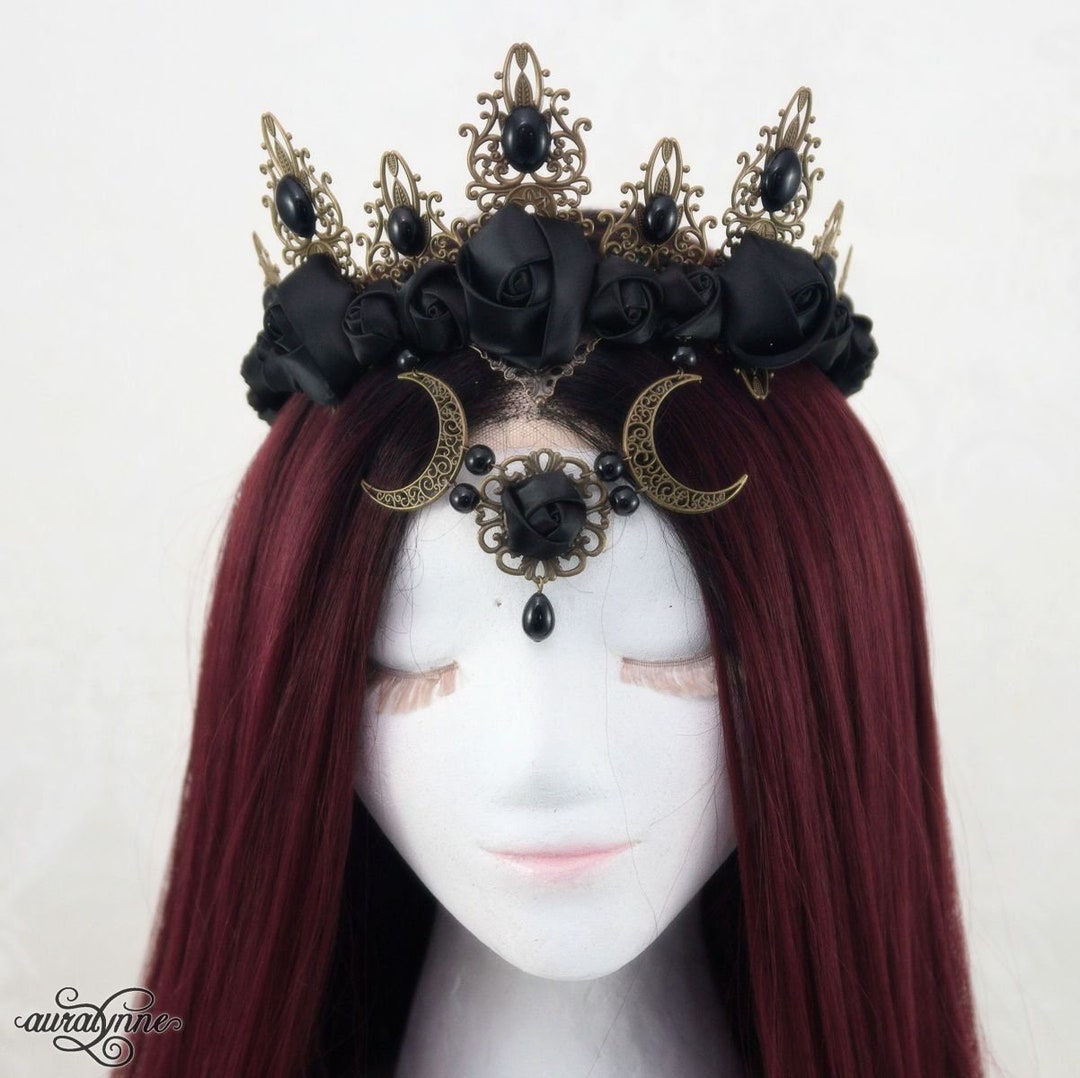 Gothic Moon Goddess Crown Choose Your Color Fantasy Headdress, Flower ...