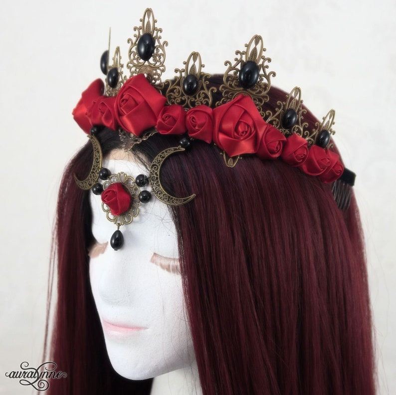 Gothic Moon Goddess Crown Choose Your Color Fantasy - Etsy