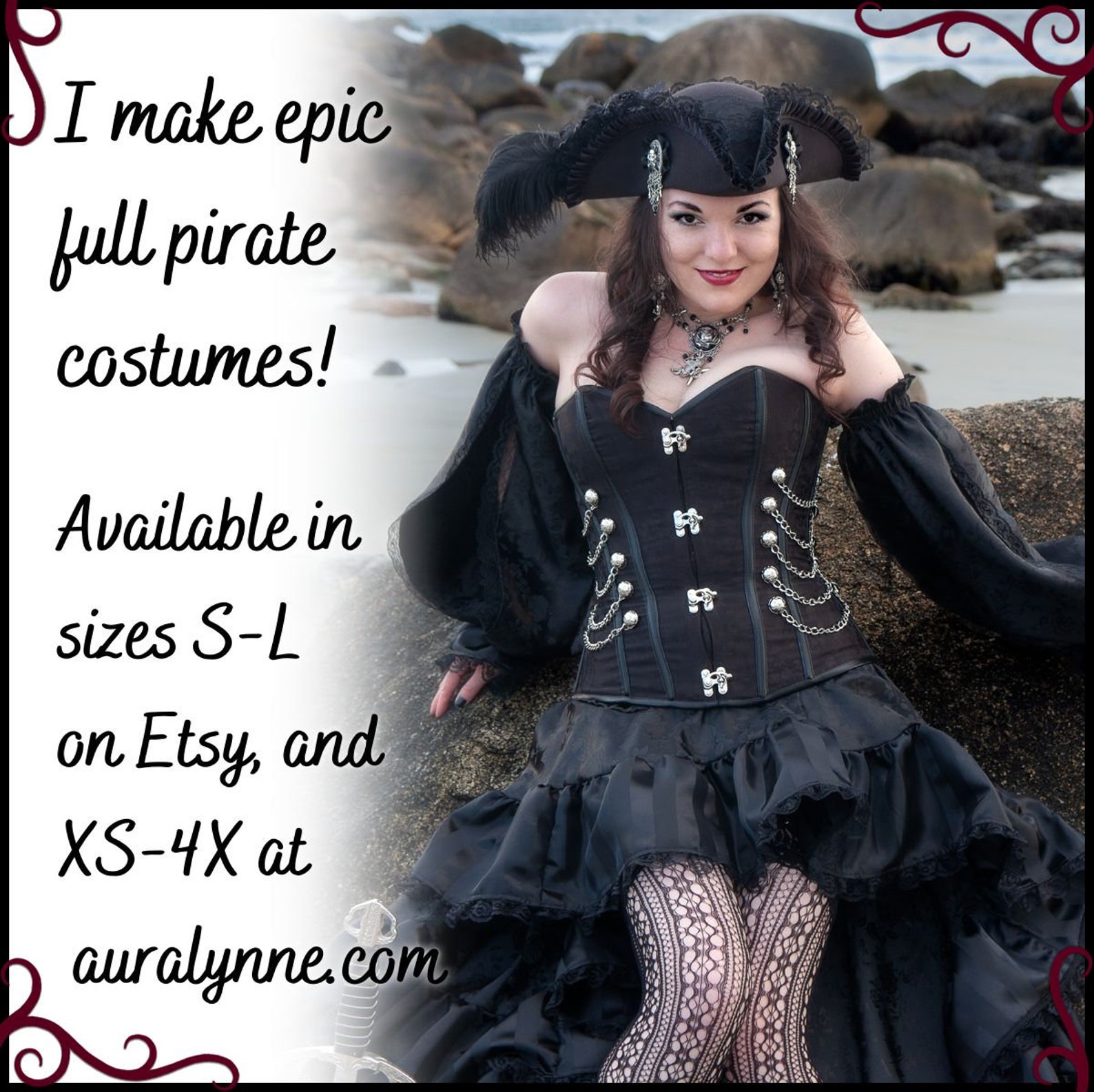 Womens Fantasy Pirate Hat | Belladonna | Gothic Pirate Costume Hat - Etsy