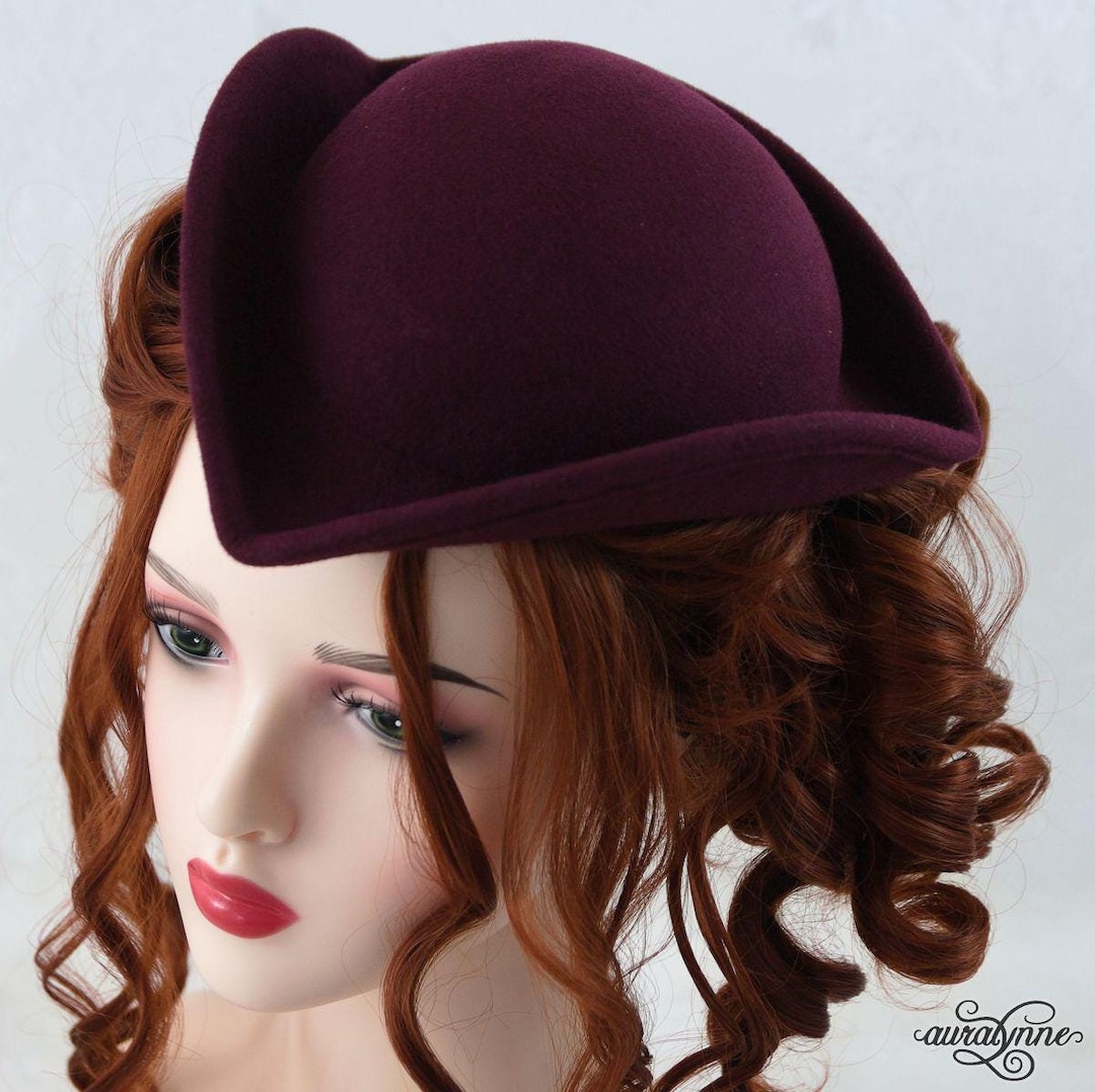 Mini Pirate Hat Base - 9 Colors - 100% Wool Steampunk Tilt Tricorn ...