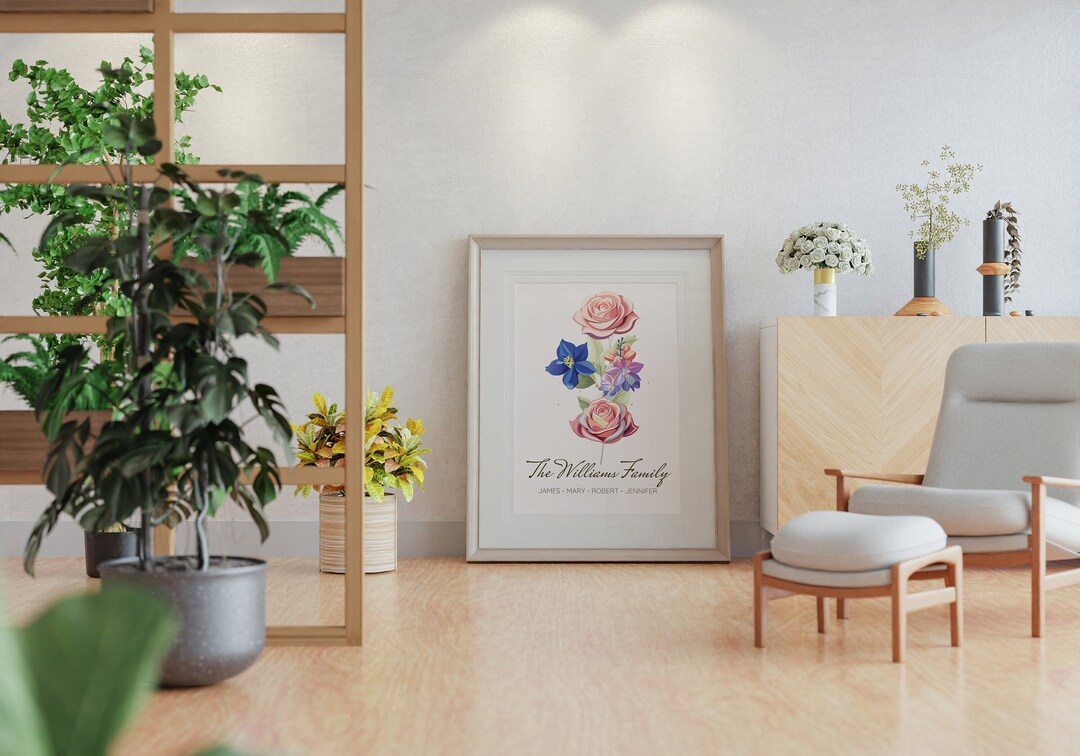 Artistic Birth Flower Ensemble: Custom Family Floral Design - Etsy