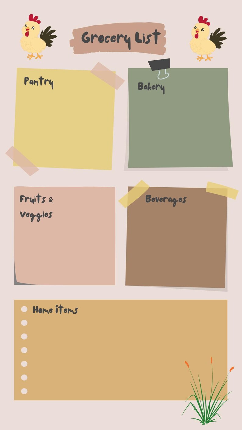 Printable Grocery List - Etsy