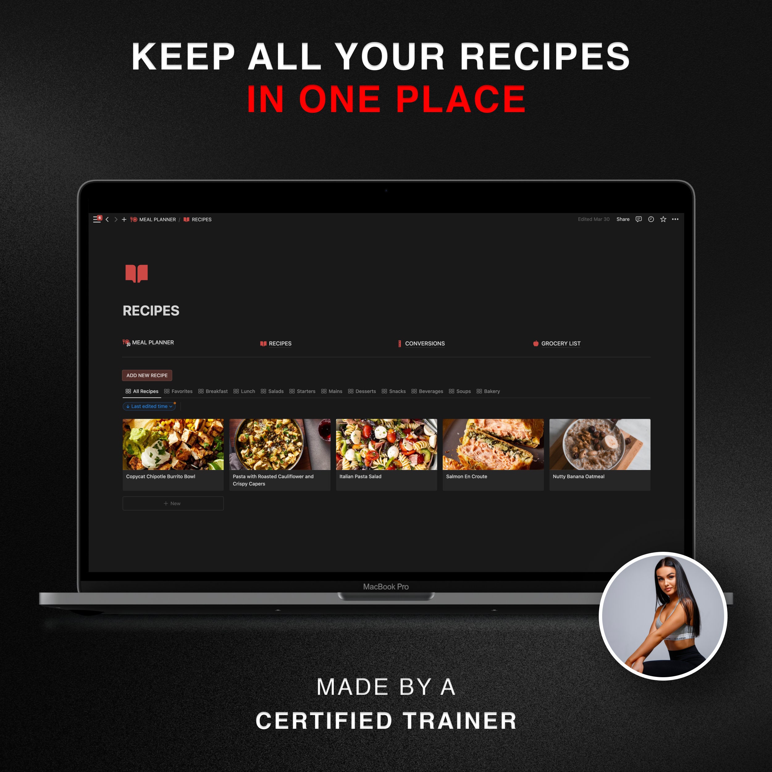 Notion Meal Planner, Notion Template, Notion Recipe Book, Notion ...