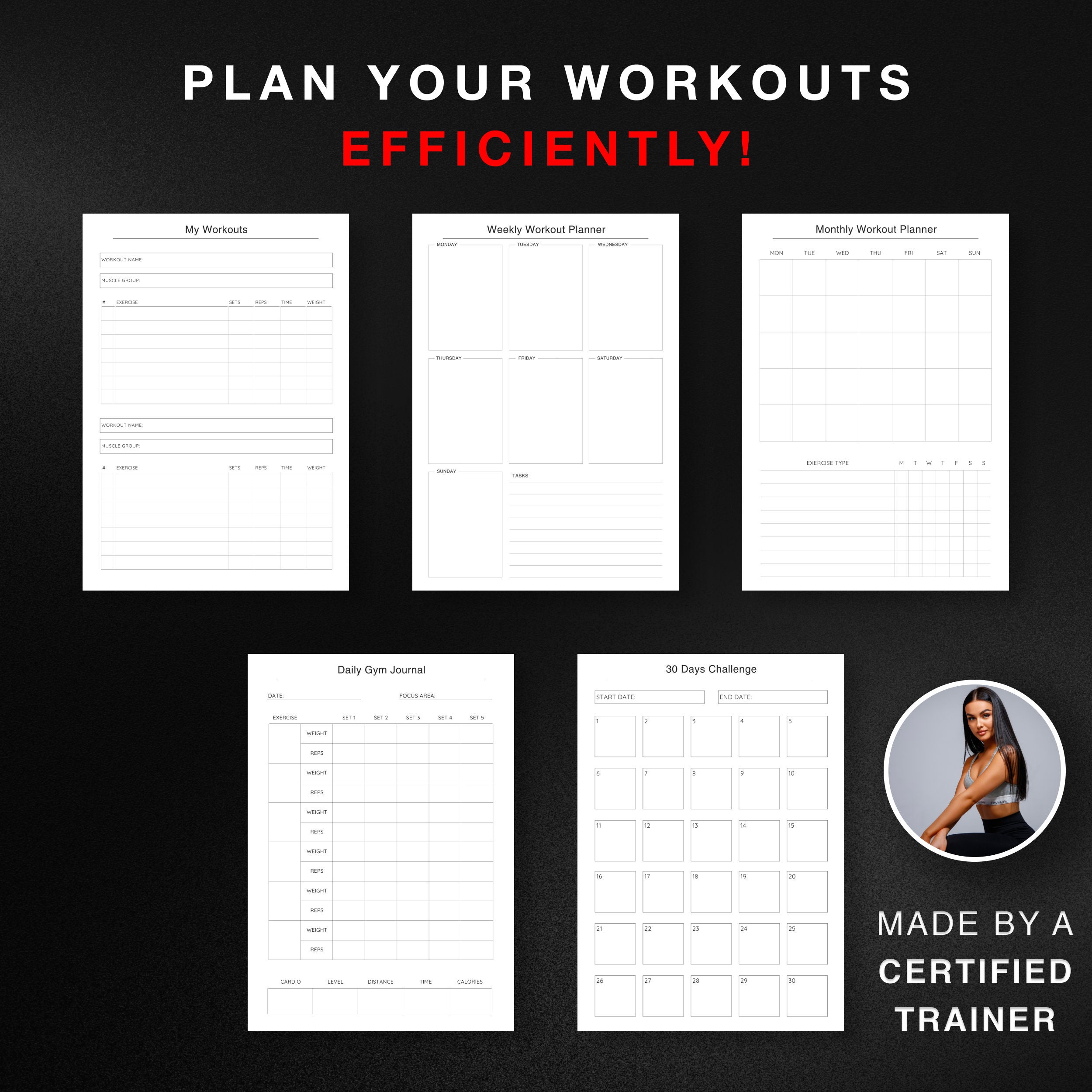 Printable Fitness Planner, Printable Workout Planner, Meal Planner ...