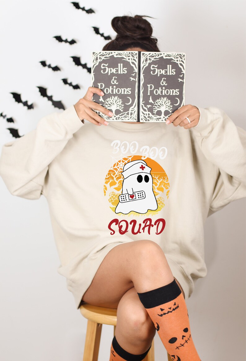 Boo Boo Squad Sweatshirt, Nurse Halloween Ghost Shirt, Halloween Gift ...