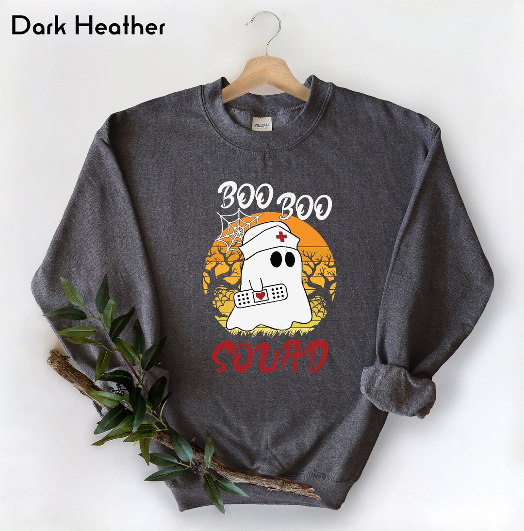 Boo Boo Squad Sweatshirt, Nurse Halloween Ghost Shirt, Halloween Gift ...