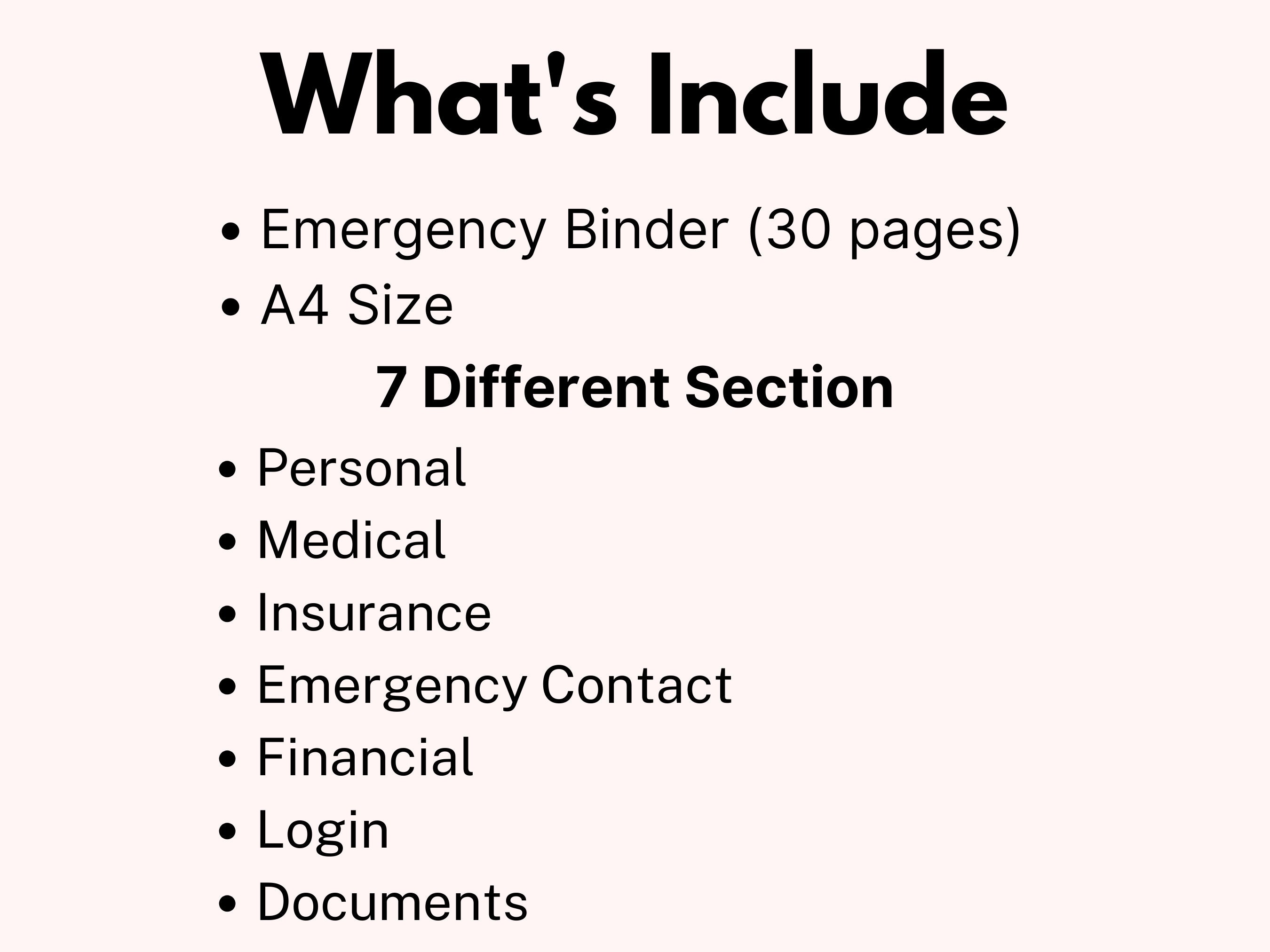 Emergency Binder Printable, Life Binder, in Case of Emergency Binder ...