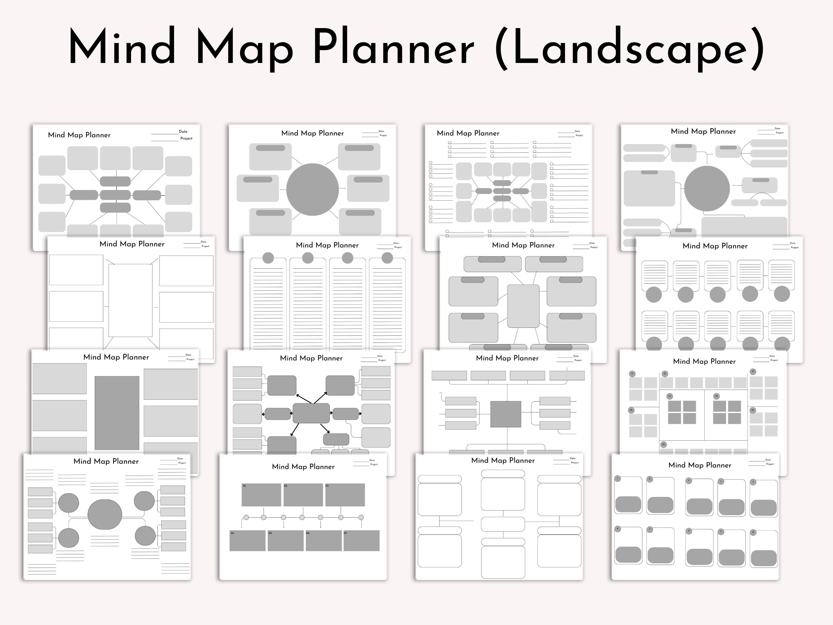 Mind Map Template Printable, Mind Map Planner, Editable Brain Dump ...