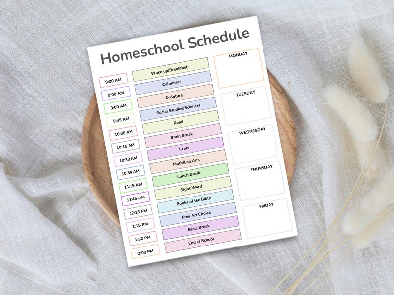 Homeschool Schedule Template, Daily School Routine, Homeschool Planner ...