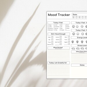 Daily Mood Tracker Journal Template, Daily Mood Tracker Printable ...