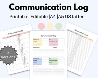 Printable Communication Log, Parent Communication Log, Call Log ...