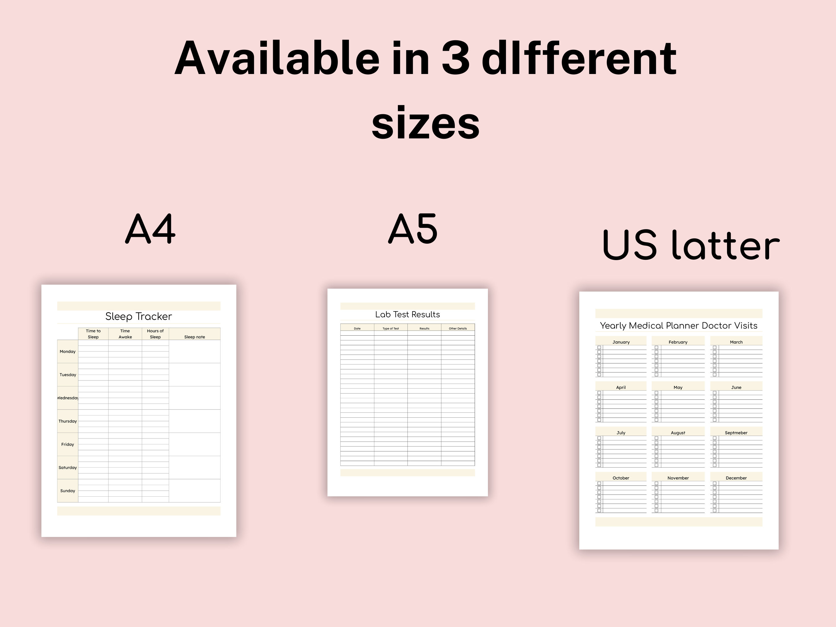 Medical Log, Medical Binder, Medical Planner Bundle Printable, Medical ...