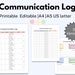Communication Log Printable, Parent Communication Log, Call Log ...
