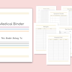 Medical Log, Medical Binder, Medical Planner Bundle Printable, Medical ...