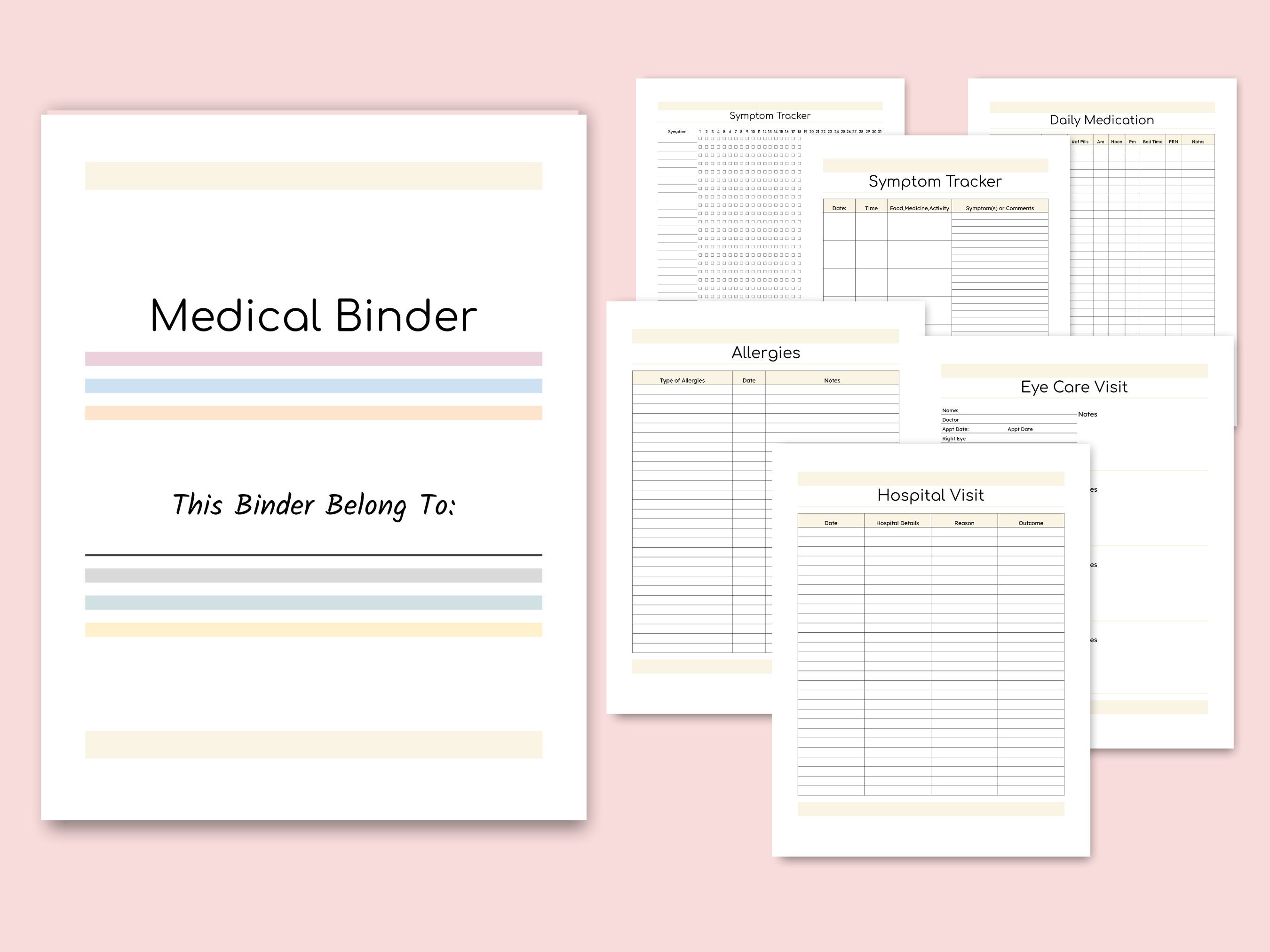 Medical Log, Medical Binder, Medical Planner Bundle Printable, Medical ...