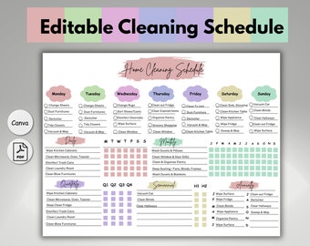 Flylady Printable Schedule, Editable Cleaning Schedule, Quarterly Check ...