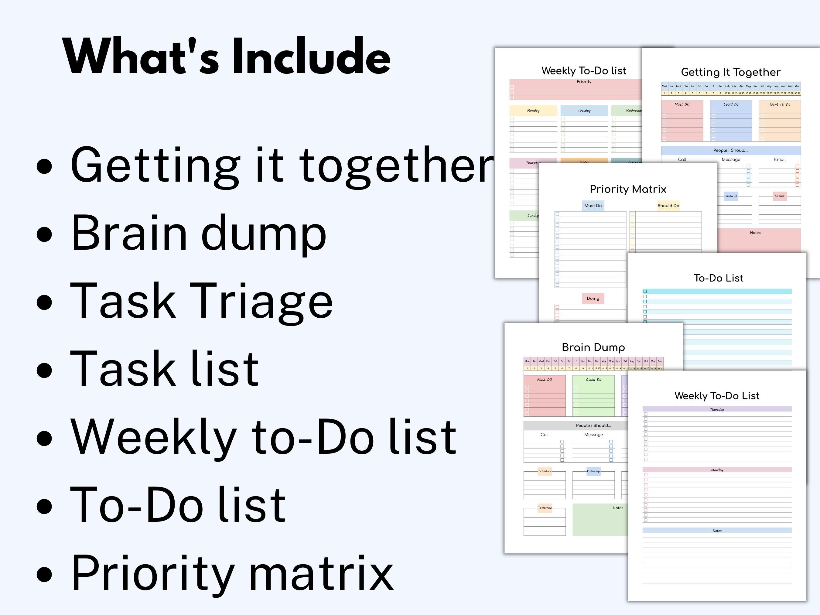 Thoughts Organizer, ADHD Brain Dump, PRINTABLE Brain Dump Template ...