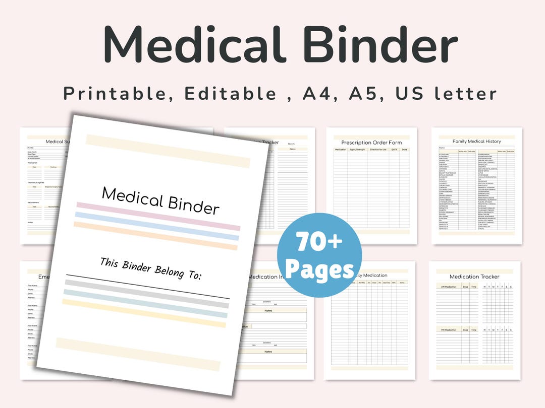Medical Planner Printable PDF, Medical Binder, Chronic Illness, Medical ...