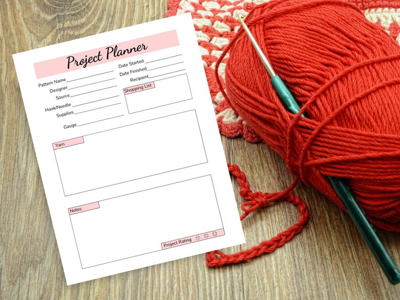 Crochet Planner Printable, Crochet Planner PDF, Editable Crochet ...